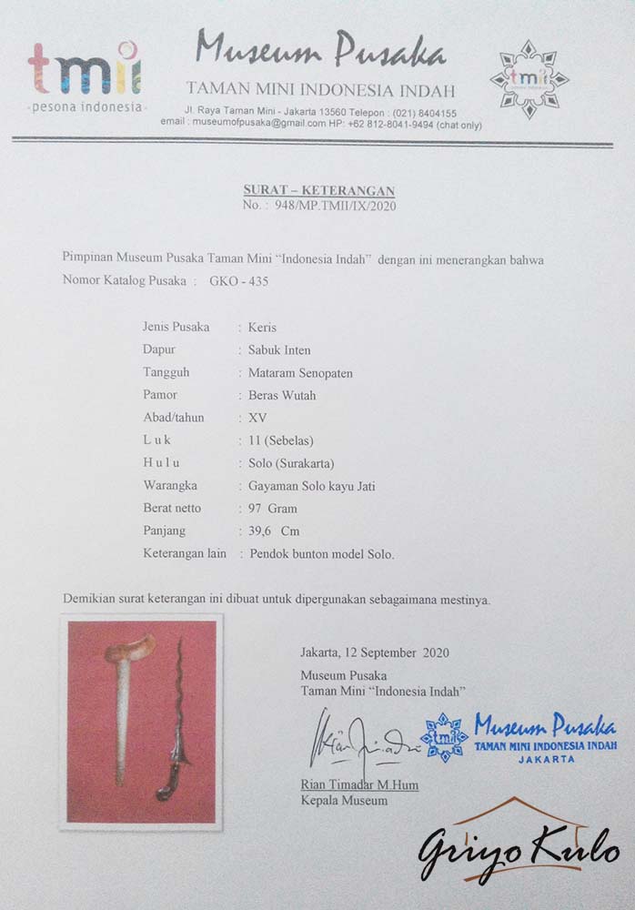 Sabuk Inten Senopaten | Griyo Kulo